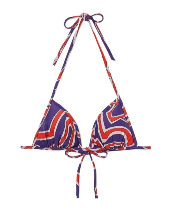 Emilio Pucci Labirinto Print Triangle Bikini Top - Purple