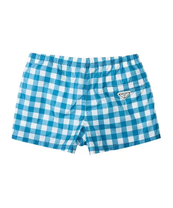Prada Plaid Swimming Trunks - Blue