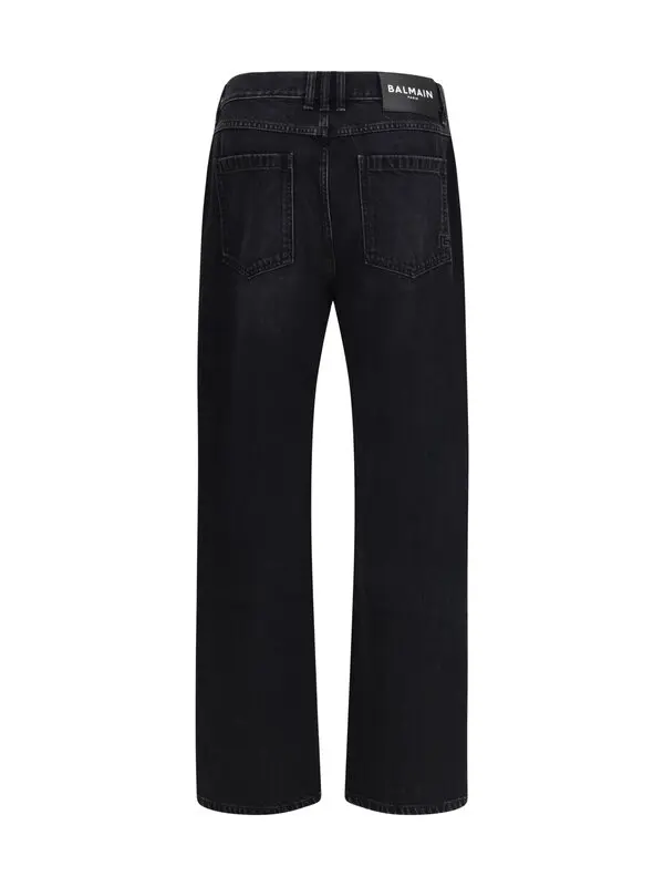 Balmain Loose Fit Denim Jeans - Black