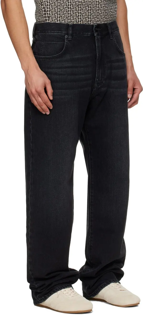 Balmain Loose Fit Denim Jeans - Black