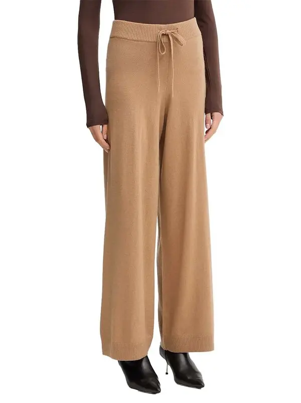Max Mara Wide Leg Drawstring Trousers - Camel