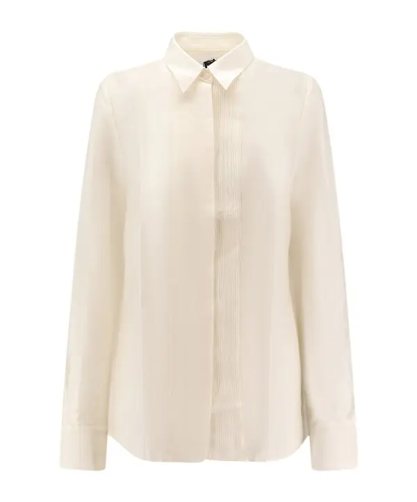 Hugo Boss Regular-fit Button-up Blouse With Lapel Collar - No