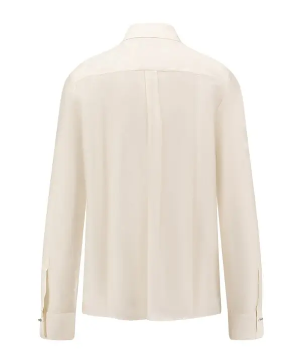 Hugo Boss Regular-fit Button-up Blouse With Lapel Collar