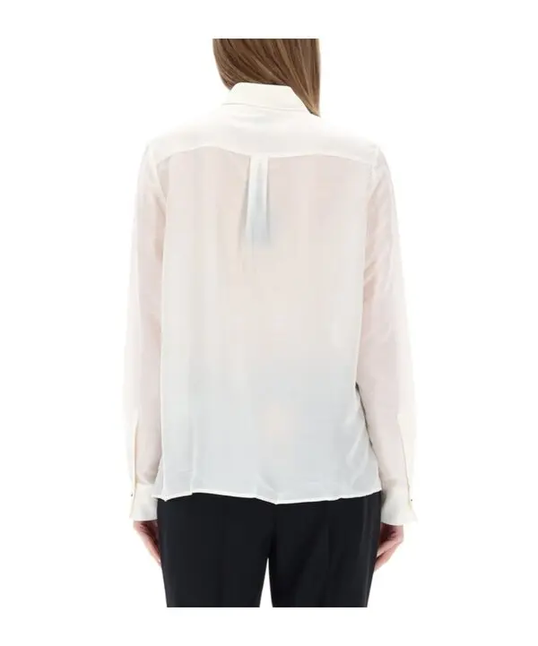 Hugo Boss Regular-fit Button-up Blouse With Lapel Collar