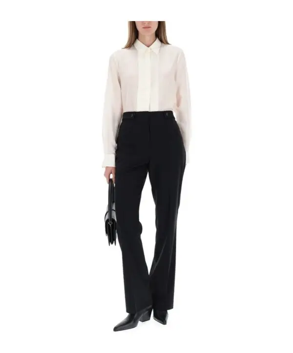 Hugo Boss Regular-fit Button-up Blouse With Lapel Collar