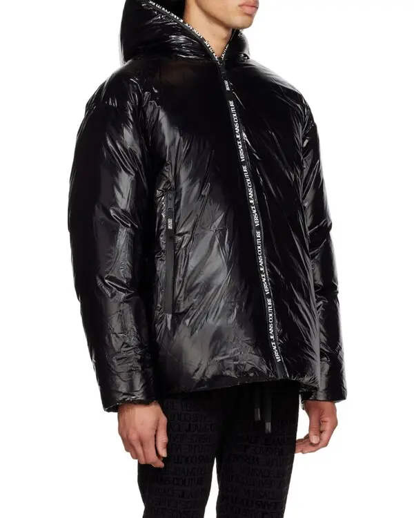 Versace High-shine Hooded Down Jacket