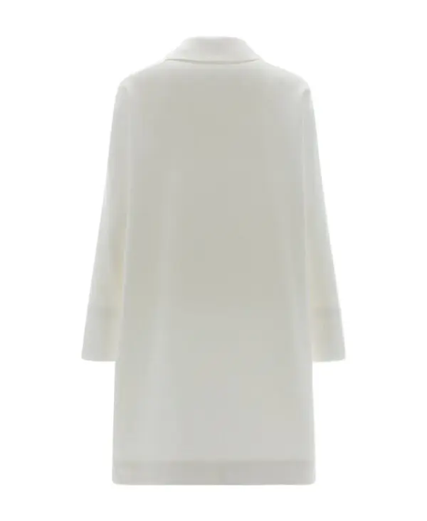Herno Audrey Long-sleeved Coat With Satin Trim Pockets - Gray
