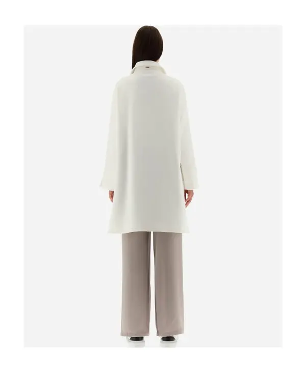Herno Audrey Long-sleeved Coat With Satin Trim Pockets - Gray