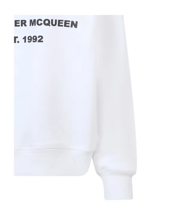 Alexander McQueen Logo Printed Crewneck Sweatshirt - White