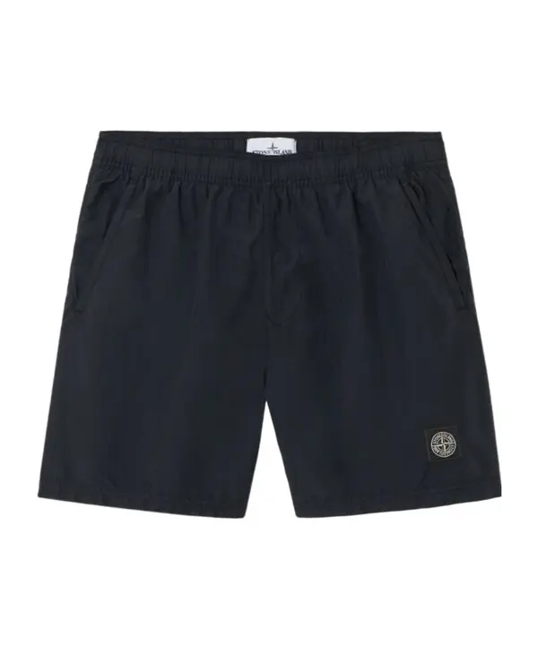 Stone Island Logo Patch Swim Trunks - Black