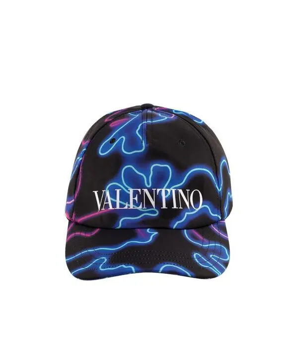Valentino Garavani Neon Camouflage Print Baseball Cap - Black
