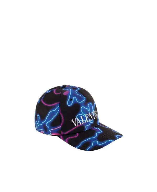 Valentino Garavani Neon Camouflage Print Baseball Cap