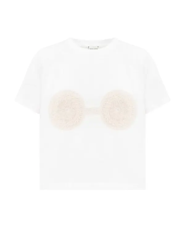 Magda Butrym Crochet Detail T-shirt - White