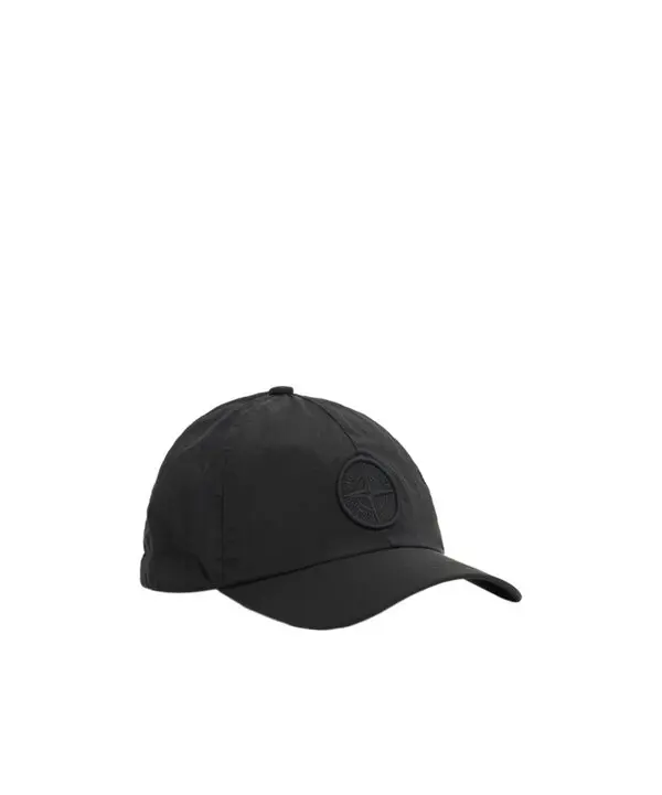 Stone Island Baseball Cap With Logo Detail - Black