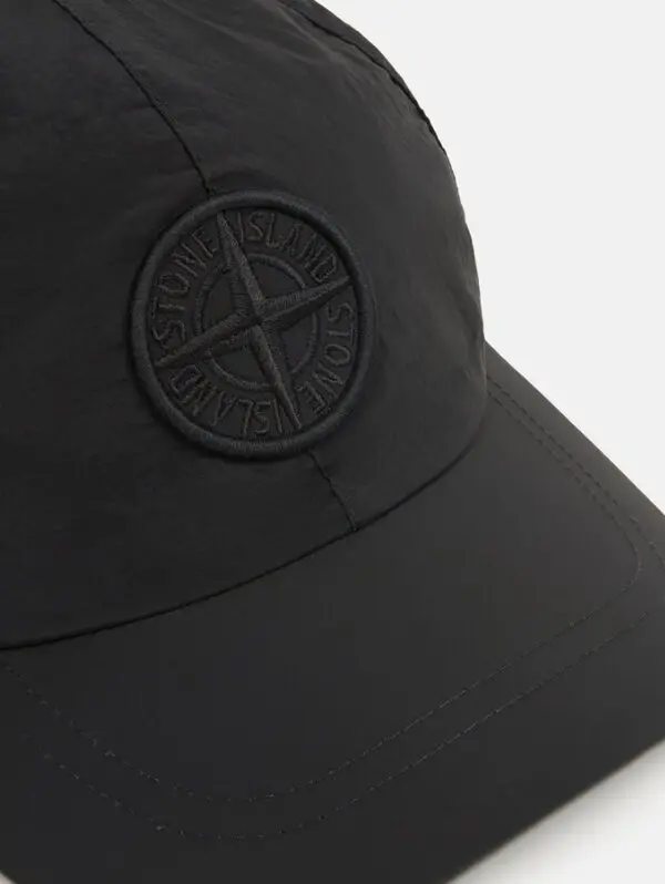 Stone Island Baseball Cap With Logo Detail - Black