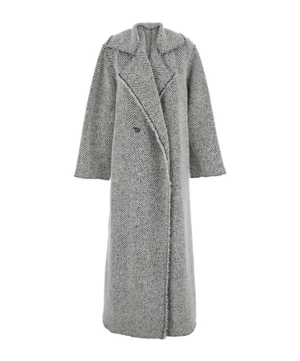 Alberta Ferretti Herringbone Bouclé Coat