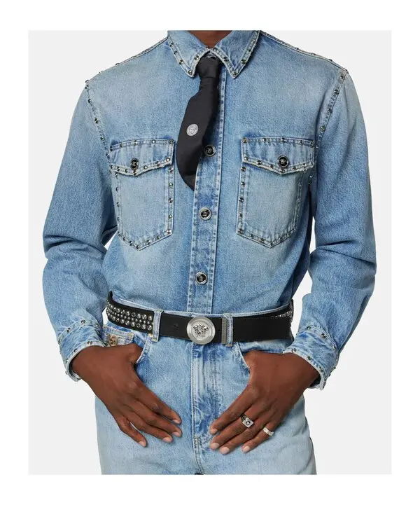 Versace Medusa Embellished Belt