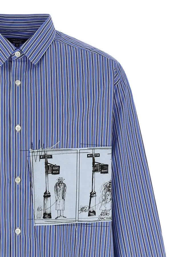 Comme Des Garçons Striped Patches Shirt