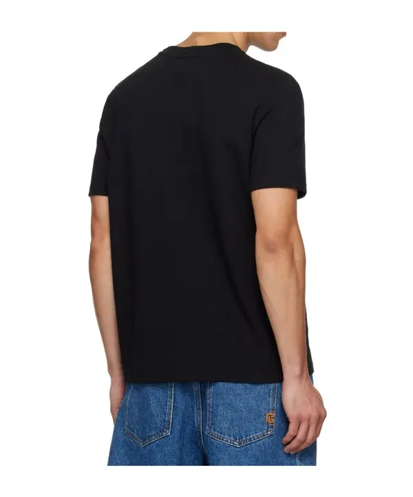 Balmain Logo Embroidered Crewneck T-shirt - Black