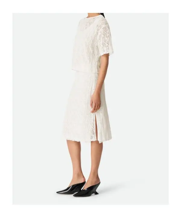 Bottega Veneta Lace Detailed Short Sleeved Top