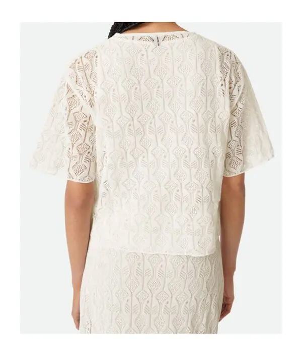 Bottega Veneta Lace Detailed Short Sleeved Top