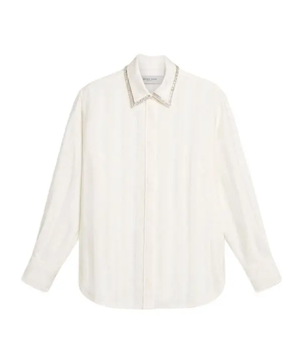 GOLDEN GOOSE Embellished Striped Shirt - White