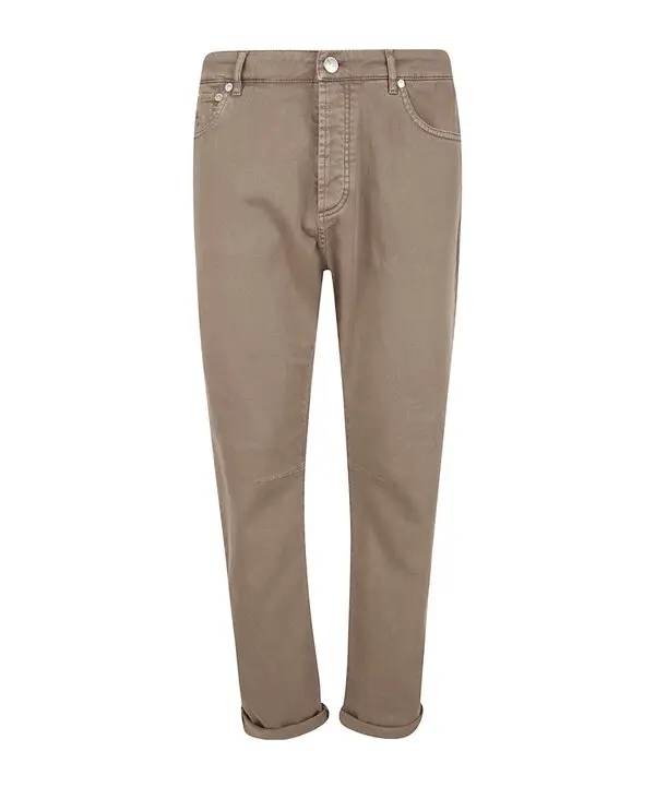 Brunello Cucinelli Logo-patch Straight Leg Jeans - Brown