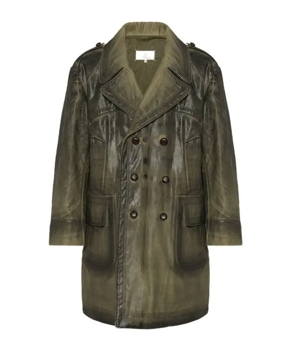 MAISON MARGIELA Double-breasted Caban Coat - Khaki