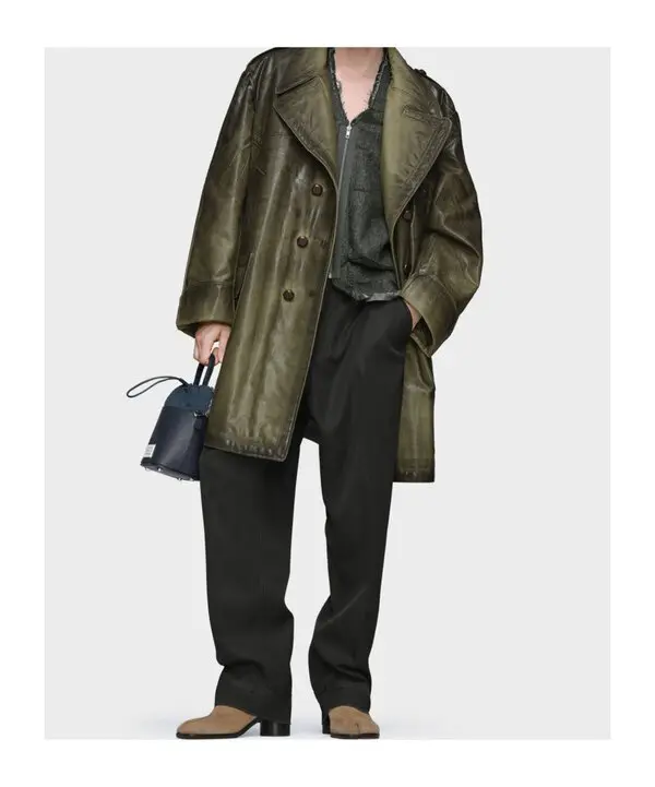 MAISON MARGIELA Double-breasted Caban Coat - Khaki