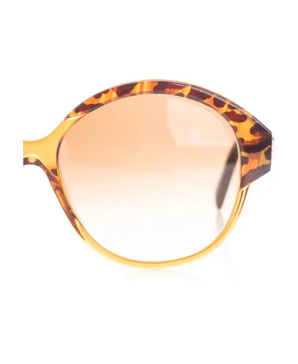 Celine Oversized Round Frame Sunglasses With Amber Emblem Details
