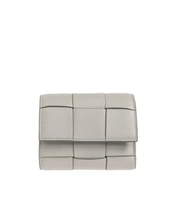 Bottega Veneta Cassette Tri-fold Zip Wallet - Gray