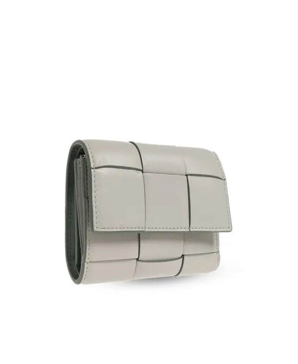 Bottega Veneta Cassette Tri-fold Zip Wallet - Gray