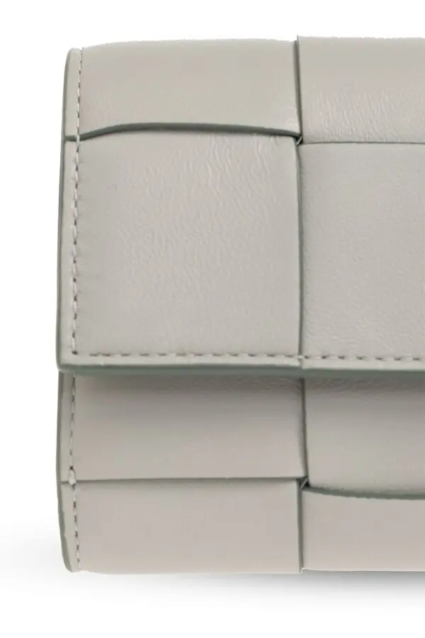 Bottega Veneta Cassette Tri-fold Zip Wallet - Gray