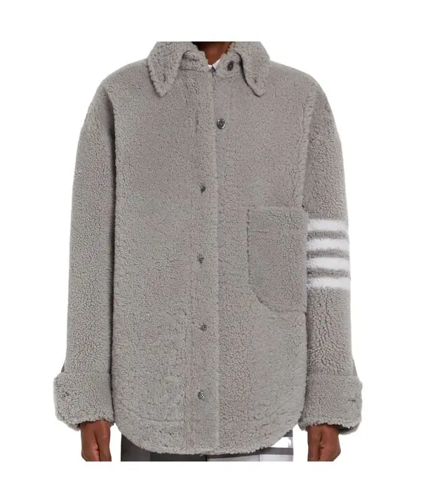 Thom Browne 4-bar Buttoned Oversized Shirt Jacket