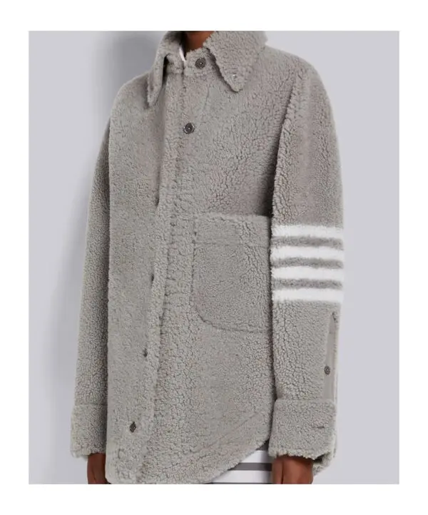 Thom Browne 4-bar Buttoned Oversized Shirt Jacket