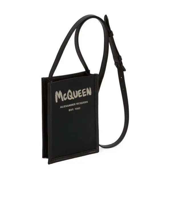 Alexander McQueen Graffiti Logo Printed Shoulder Bag