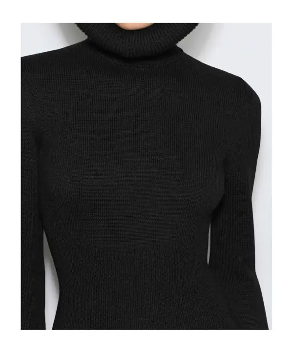 Alaïa Sculptural Hood Ribbed Knit Jumper
