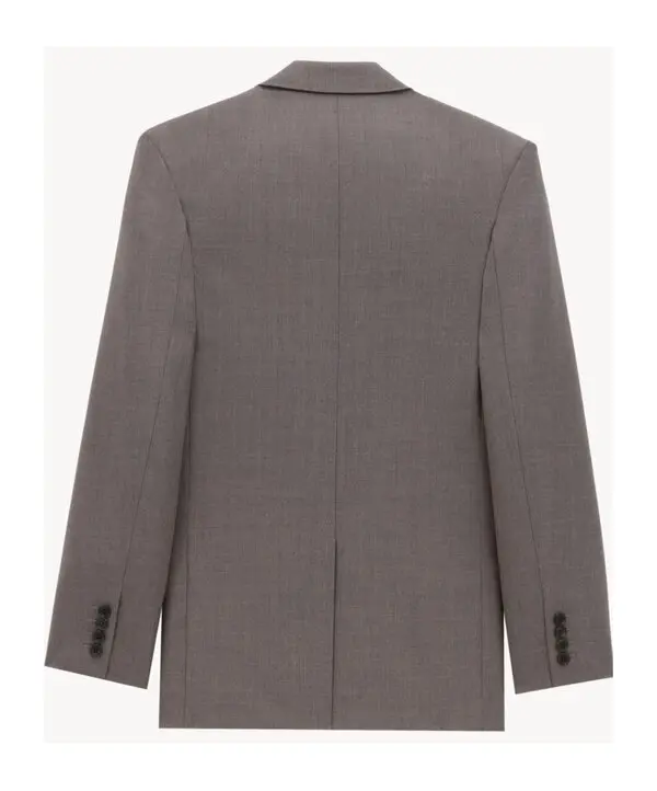 Saint Laurent Single-breasted Notched Lapel Jacket - Black