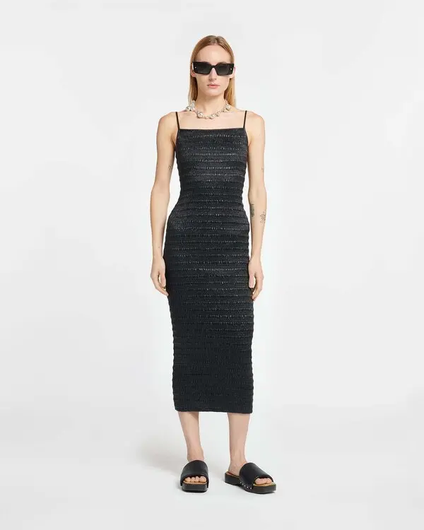 Nanushka Barra Smocked Bodycon Midi Dress