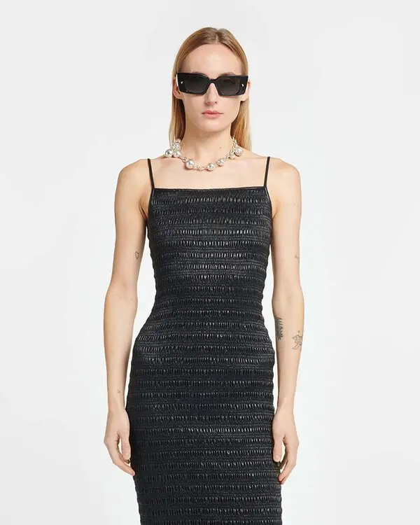 Nanushka Barra Smocked Bodycon Midi Dress