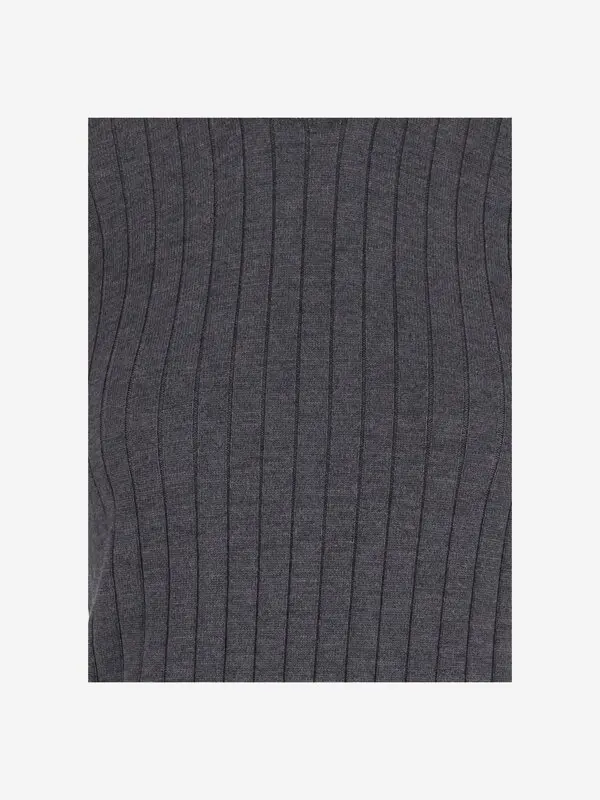 Bottega Veneta Ribbed Knit Crew Neck Top - Black