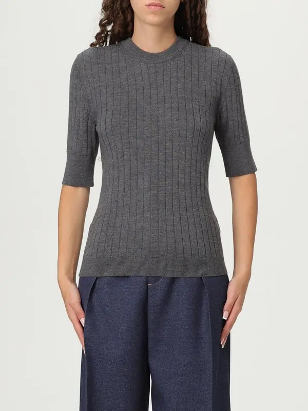 Bottega Veneta Ribbed Knit Crew Neck Top - Black