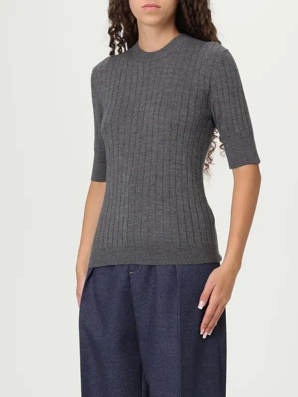 Bottega Veneta Ribbed Knit Crew Neck Top - Black
