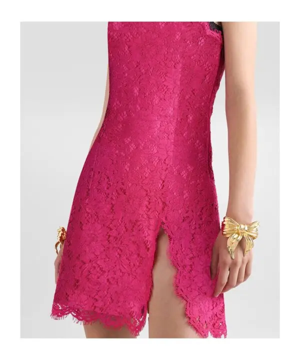 Dolce & Gabbana One-shoulder Lace Mini Dress