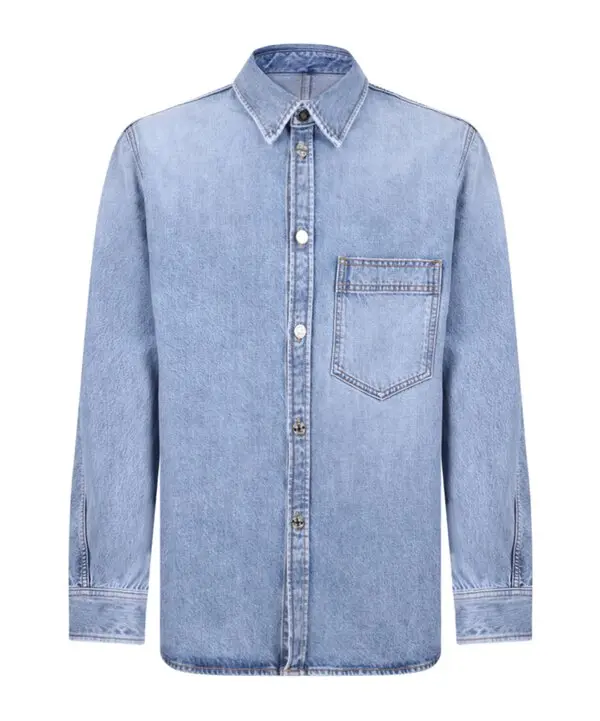 Givenchy Long Sleeved Denim Overshirt - Light Blue