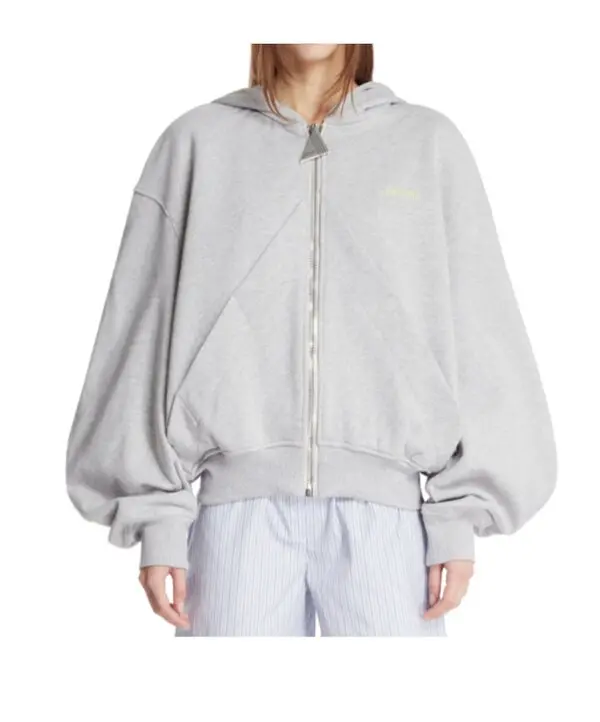 Attico Zip-up Hoodie With Embroidered Logo