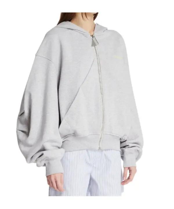 Attico Zip-up Hoodie With Embroidered Logo