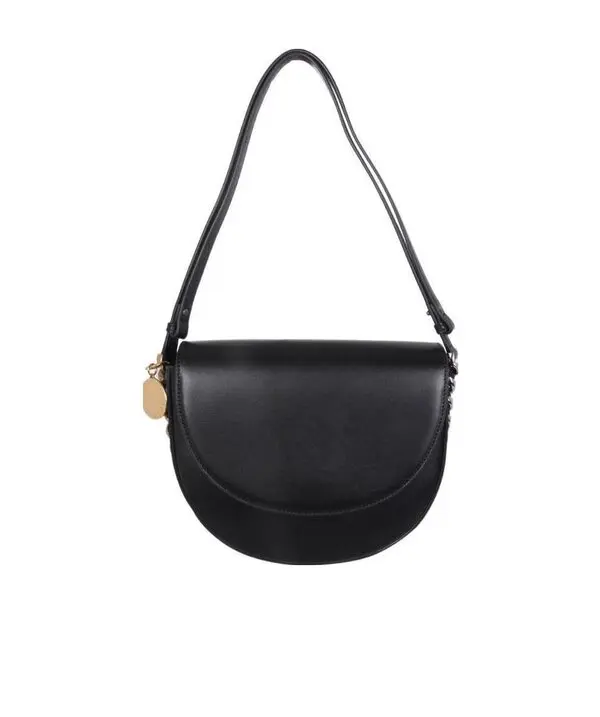 Stella McCartney Frayme Flap Medium Shoulder Bag - Black