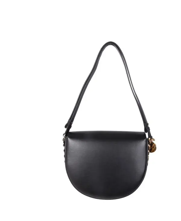 Stella McCartney Frayme Flap Medium Shoulder Bag - Black