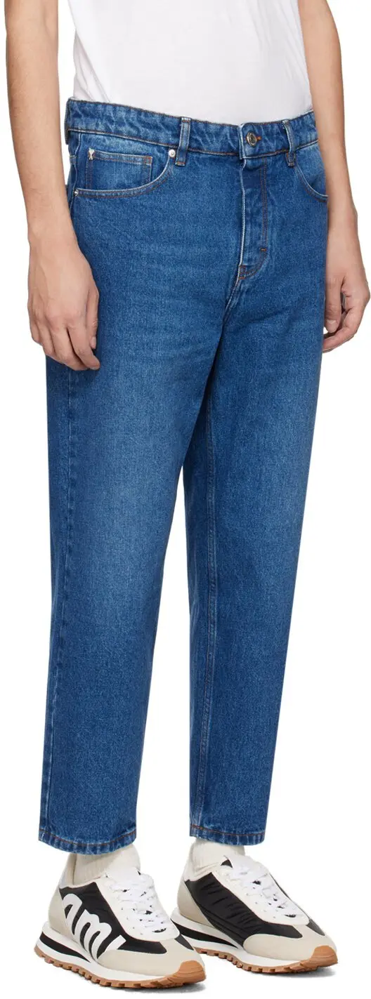 AMI Paris Straight-leg Jeans In Medium Wash Denim - Blue